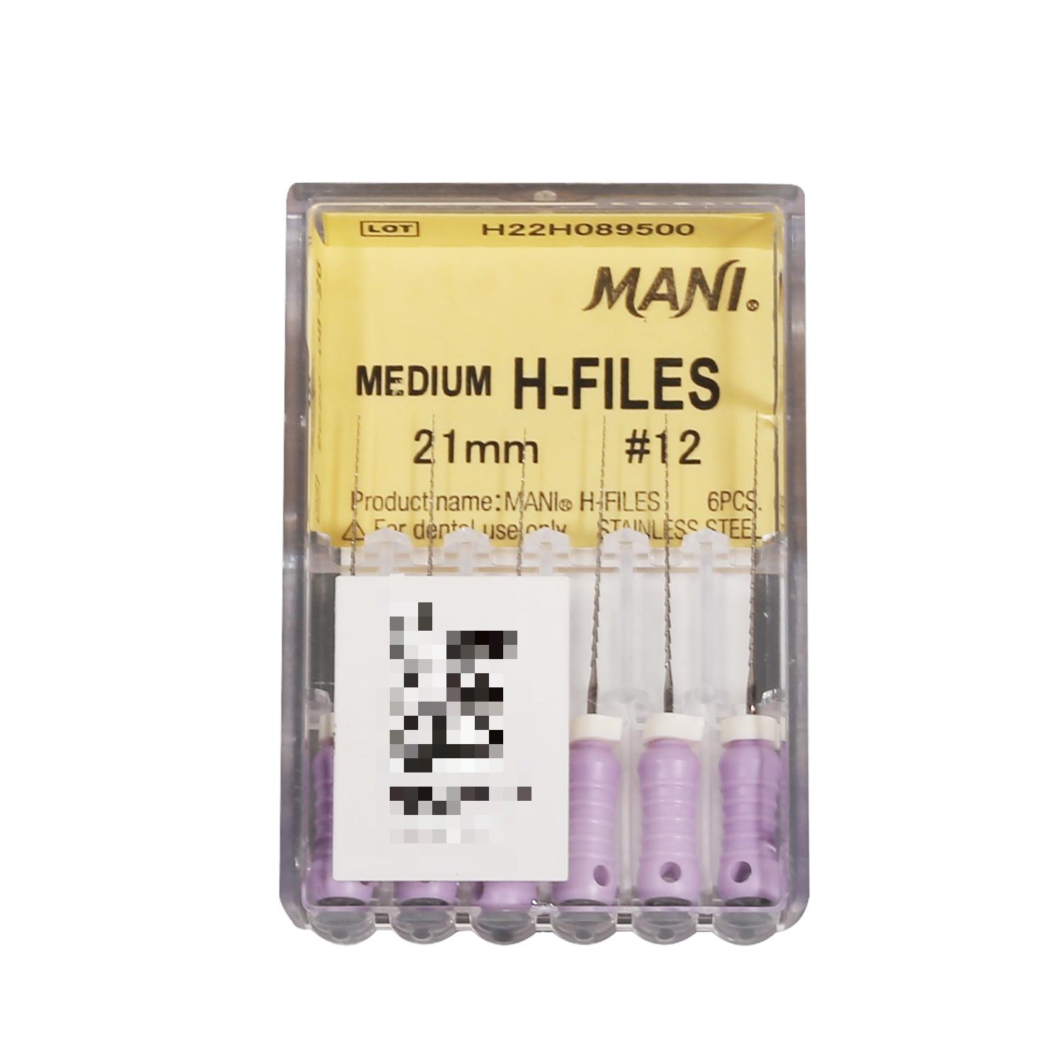 马尼/MANI MEDIUM H-FILES 中间号 H锉 6支/板 21mm #27-牙医帮